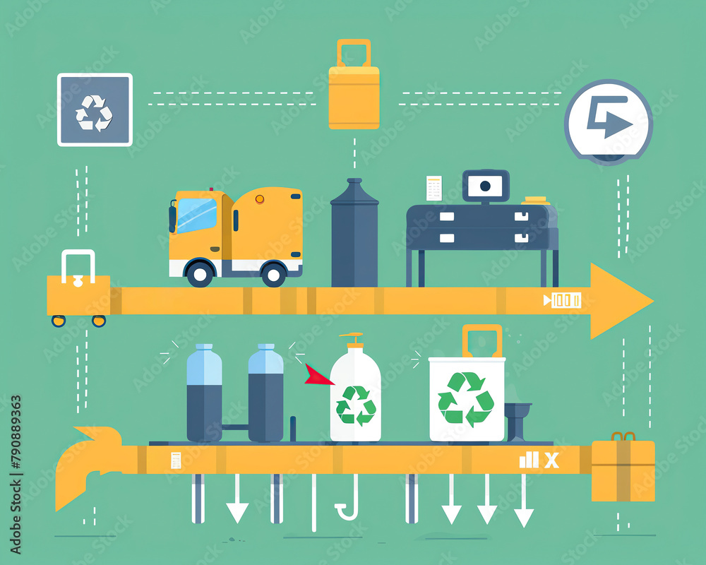 Flowchart illustrating a lean manufacturing process, reducing waste and ...
