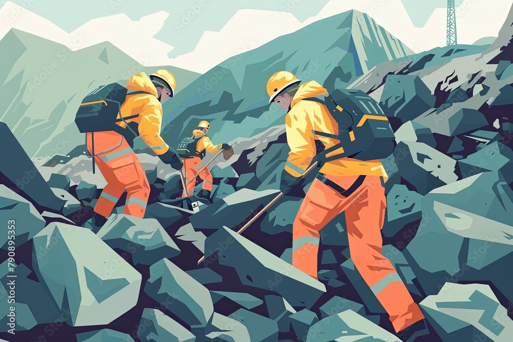 This illustration honors the courage of rescue workers navigating ...