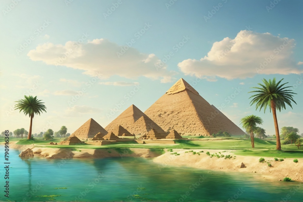 Egyptian Pyramid Landscape Background, Pyramids Wallpaper, Pyramid ...
