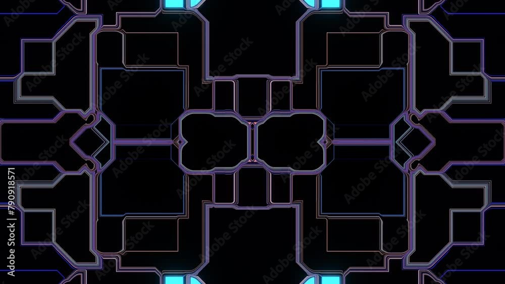 3D digital animation of pulsating neon disco music abstract background ...
