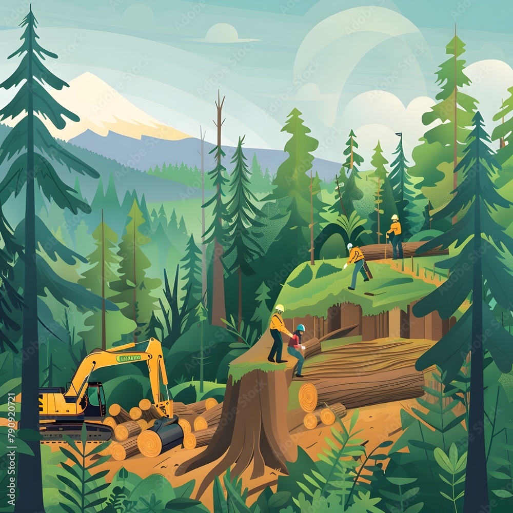 Illustrator's Sustainable Forestry Management: Illustrating Selective Logging, Reforestation ...