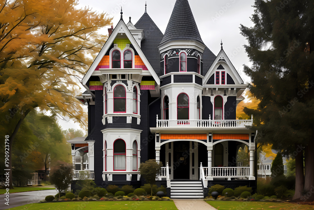 Second Empire Style House (Color Pop) - Originated in France in the mid ...