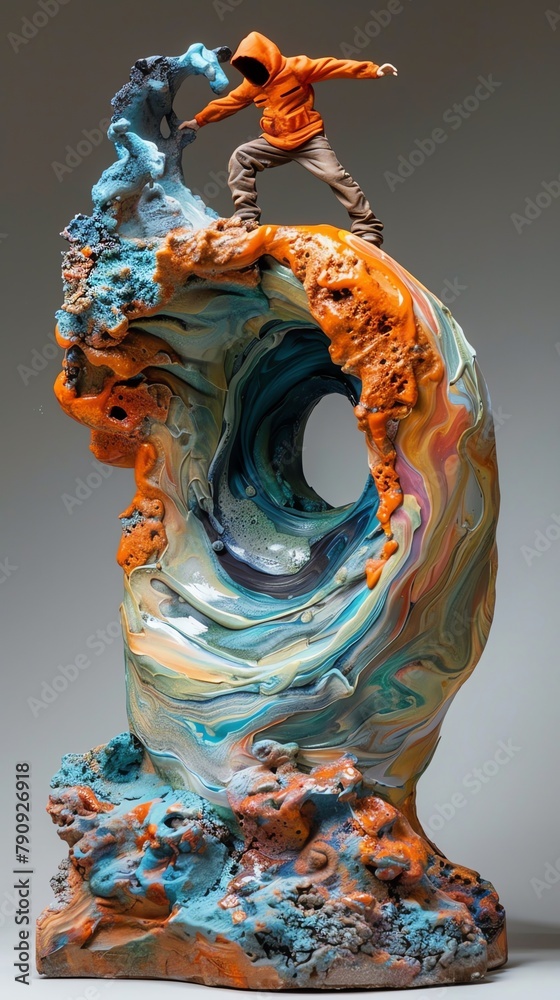 Dive into the surreal realm of extreme sports with a clay sculpture ...