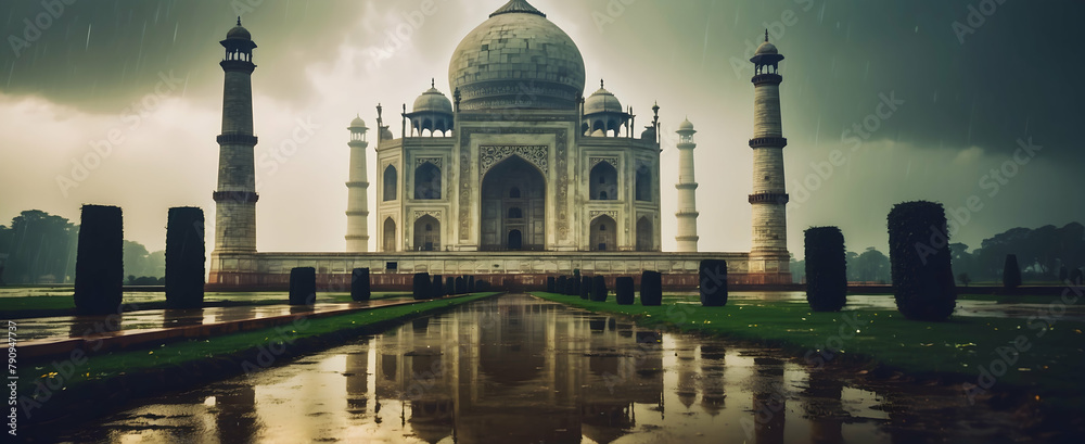 Monsoon Majesty: Rainy Reflections of India's Taj Mahal, Capturing the ...