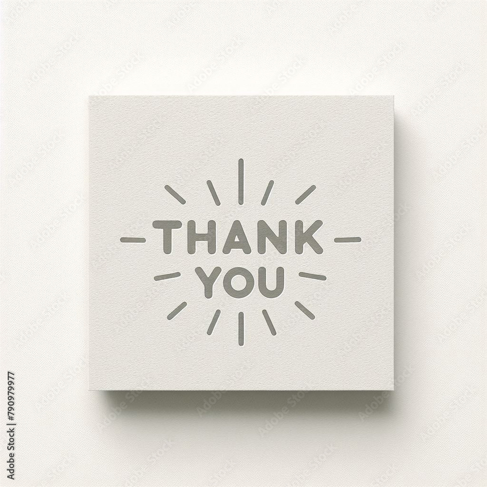 thank you note. An image of a square note with the phrase “THANK YOU ...