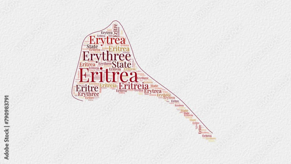 Eritrea logo animation. Eritrea boundary word cloud animation. Video of ...