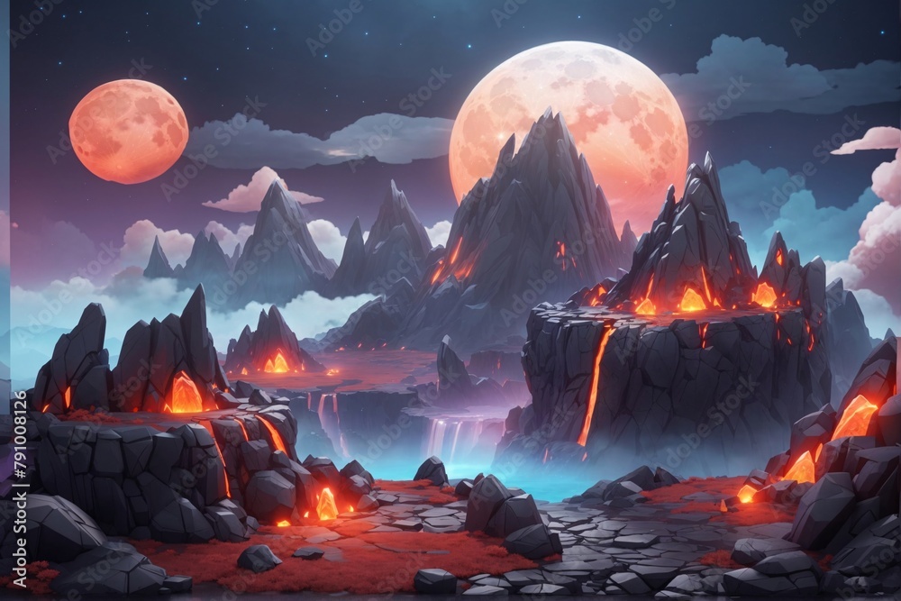 Lava Landscape Background, Lava Flow Wallpaper, Volcano Background ...