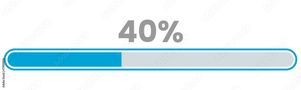 40% Loading. 40% progress bar Infographics vector, 40 Percentage ready ...