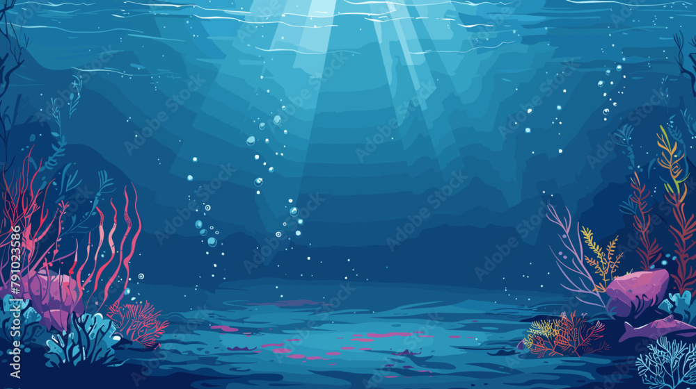 ocean underwater copy space empty background vector cartoon ...