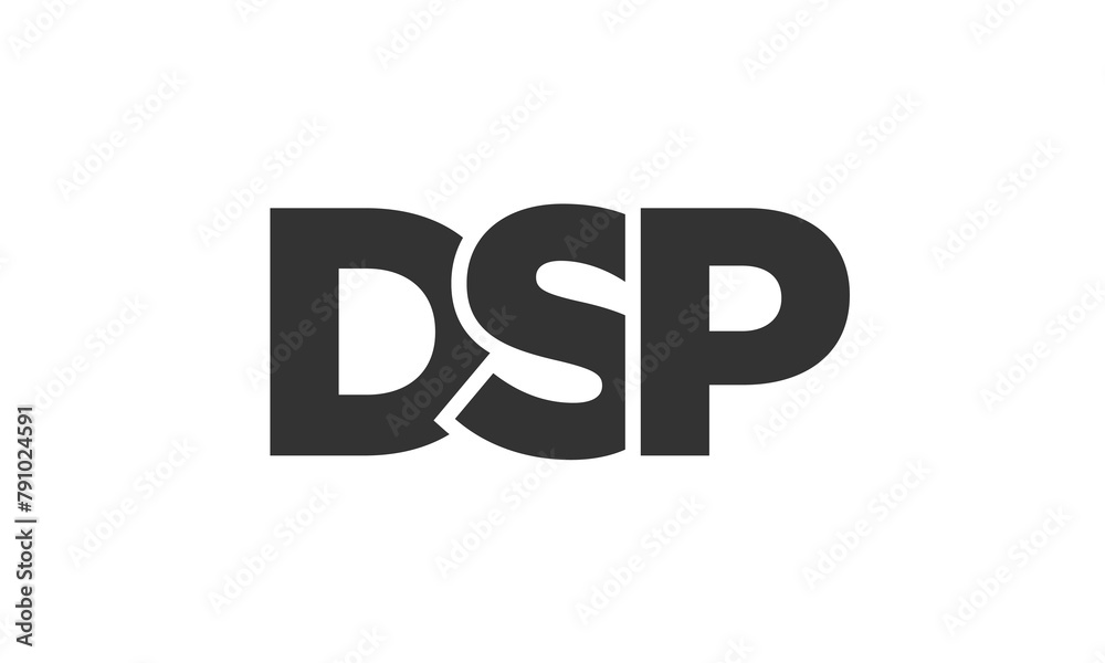 DSP logo design template with strong and modern bold text. Initial ...