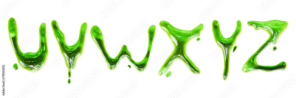 3D slime alphabet set, Halloween zombie green drip goo render text ...