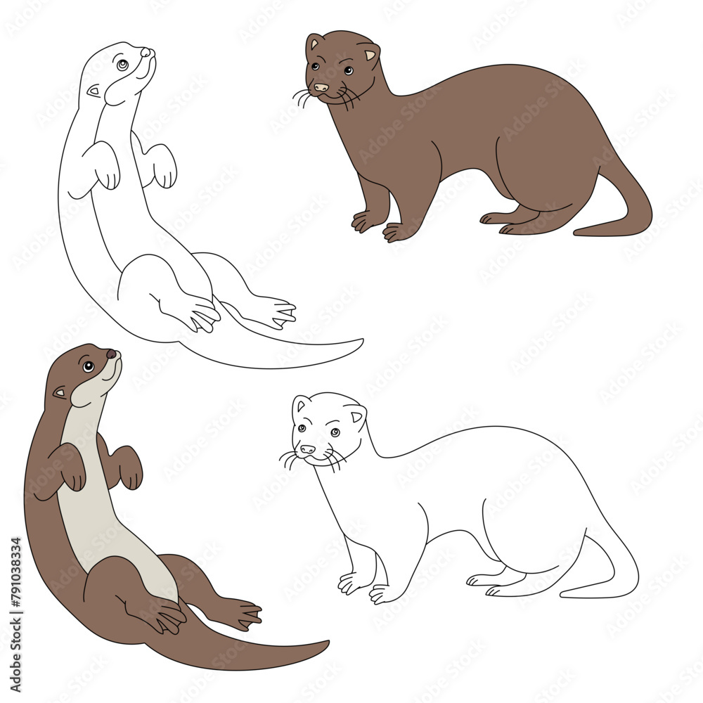 Otter Clipart. Aquatic Animal Clipart for Lovers of Underwater Sea ...