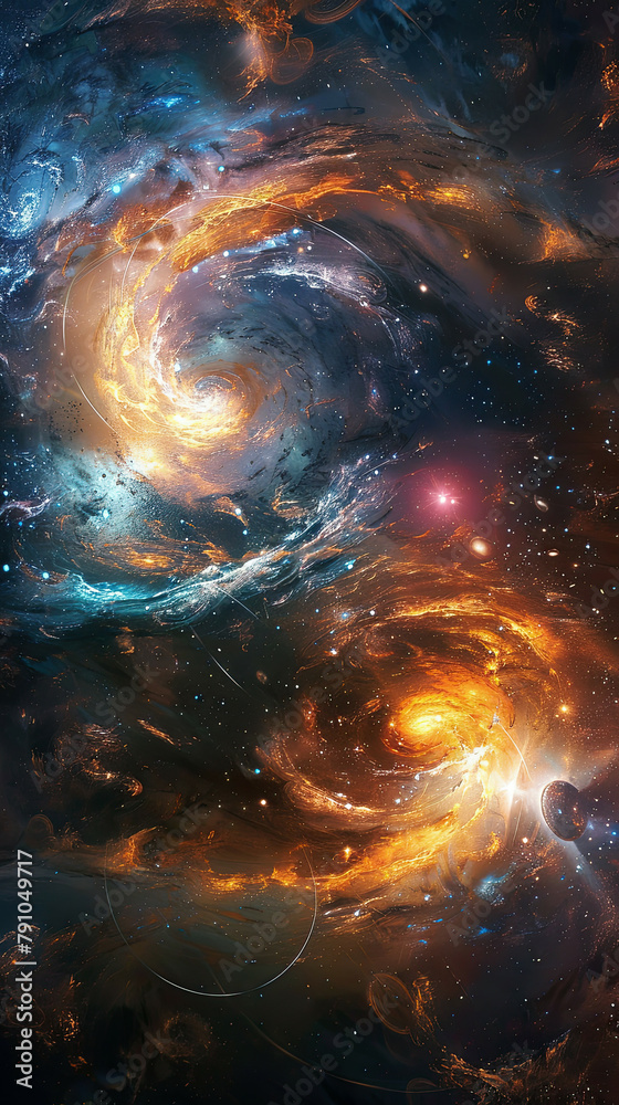 Beyond the Veil Cinematic Odyssey through Deep-Space Galaxies Stock ...