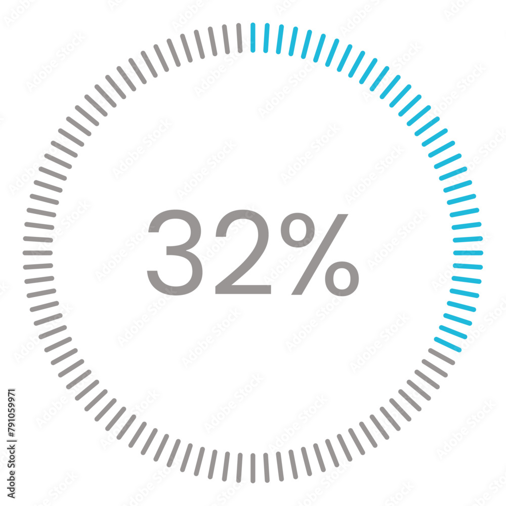 32% Loading. 32% circle diagrams Infographics vector, 32 Percentage ...