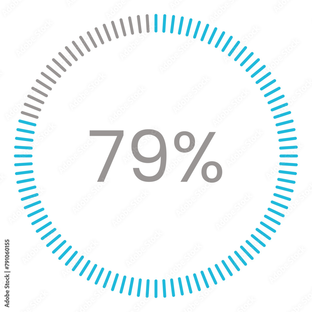 79% Loading. 79% circle diagrams Infographics vector, 79 Percentage ...