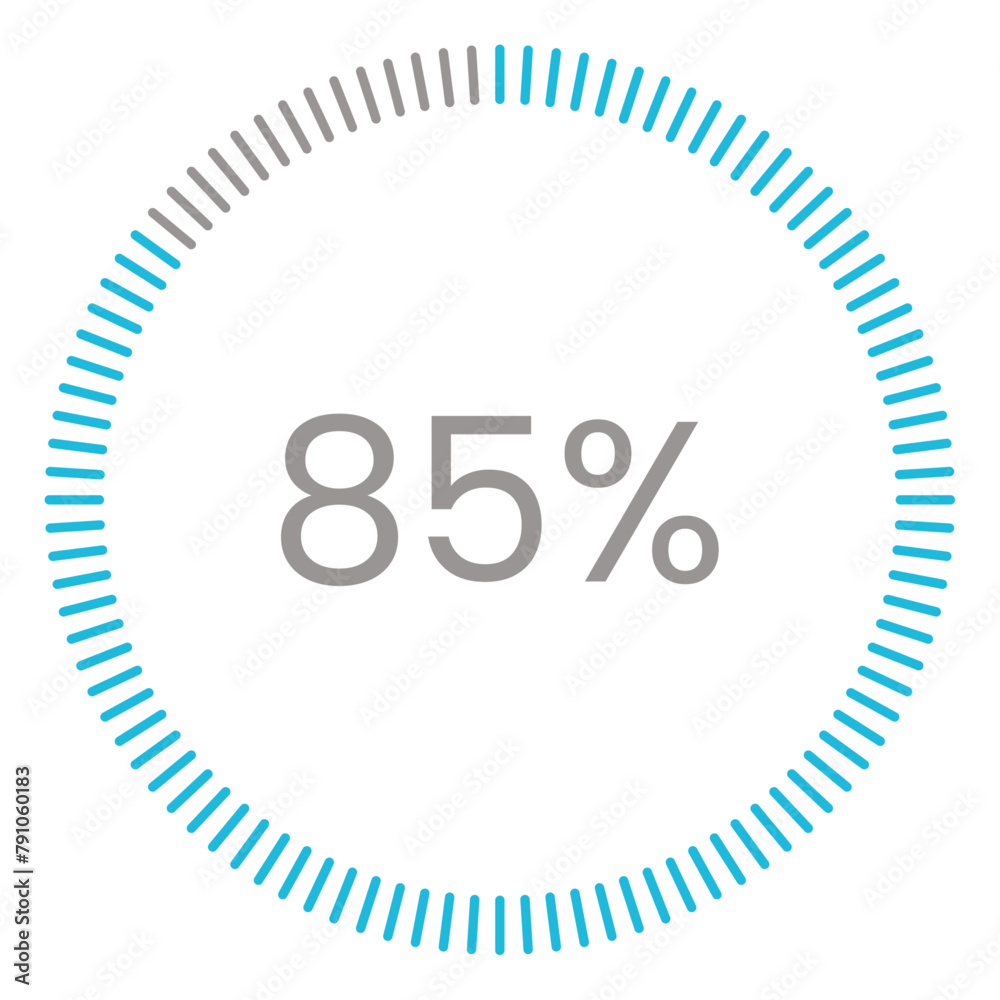 85% Loading. 85% circle diagrams Infographics vector, 85 Percentage ...