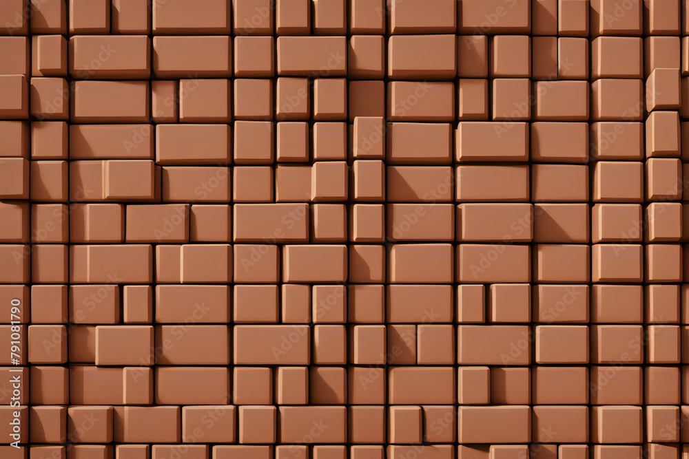 Red ceramic wall clay bricks square shapes wallpaper background texture ...