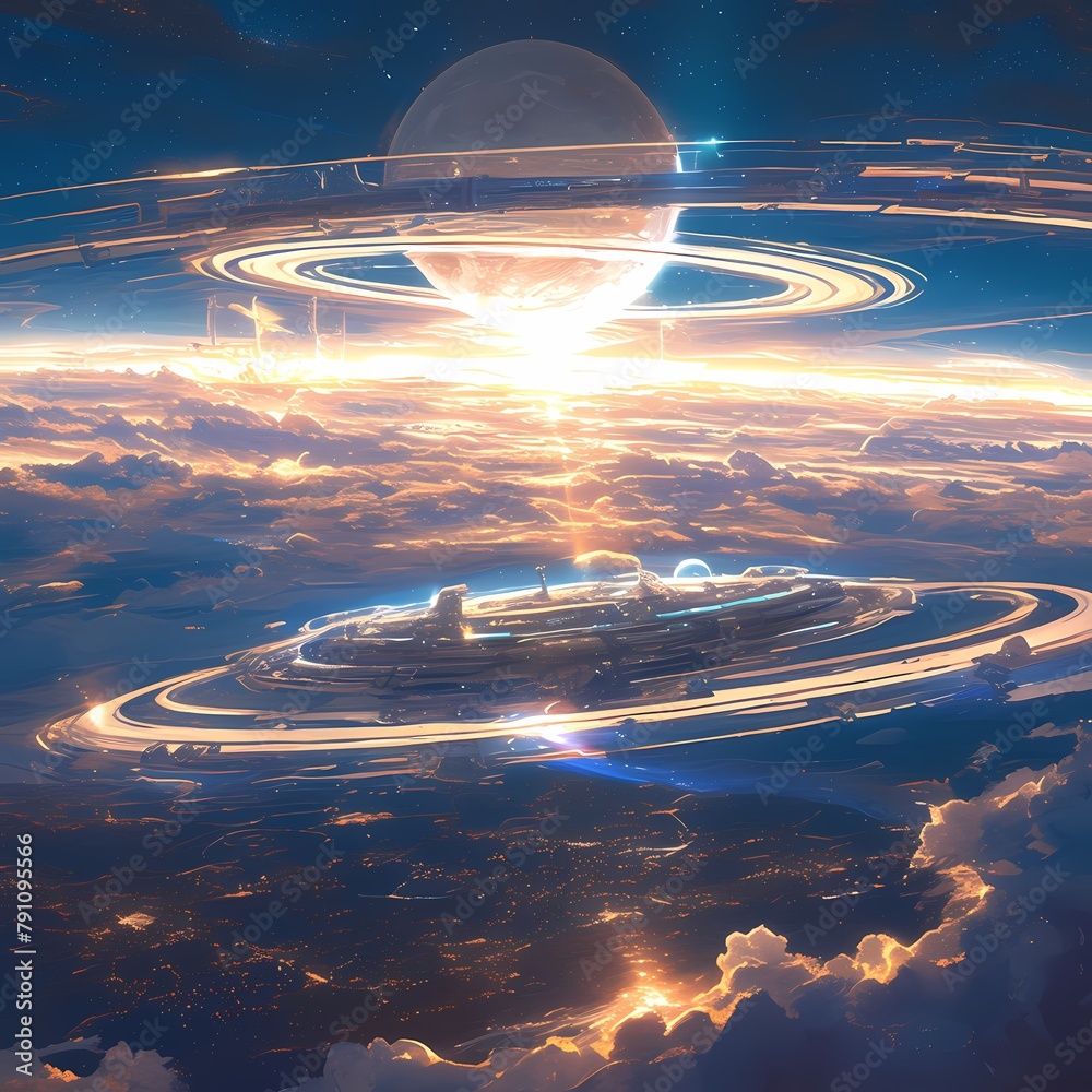 Visionary Sci-Fi Rendition: A Space Station Eclipses a Spectacular ...