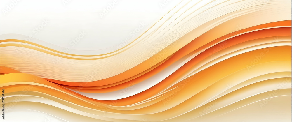 The Abstract Image Features Flowing Orange Lines On A White Background Depicting Movement And