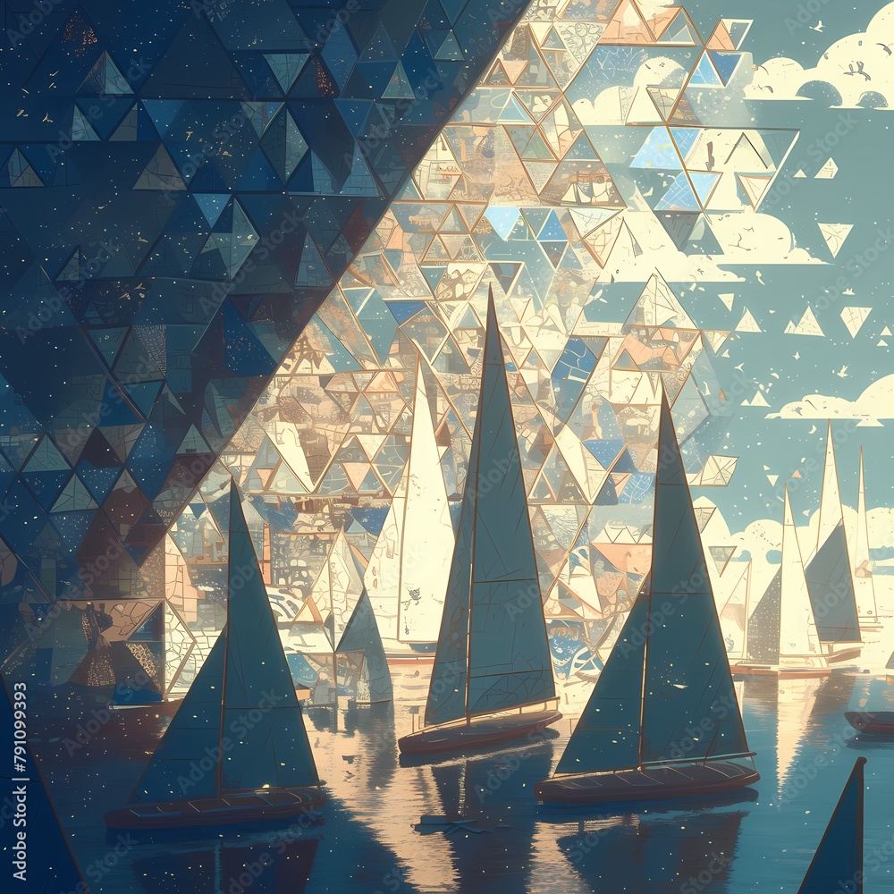 Marvel at the Spectacular Sailboat Tessellation in a Sunlit Harbour ...