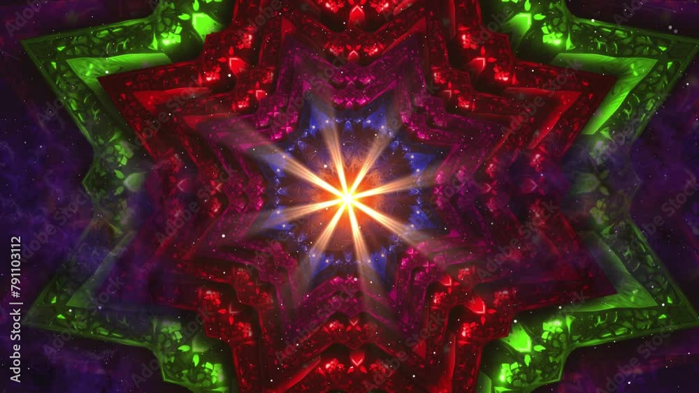 Mandala Animation Background. Kaleidoscope Color Changing Mandala With ...