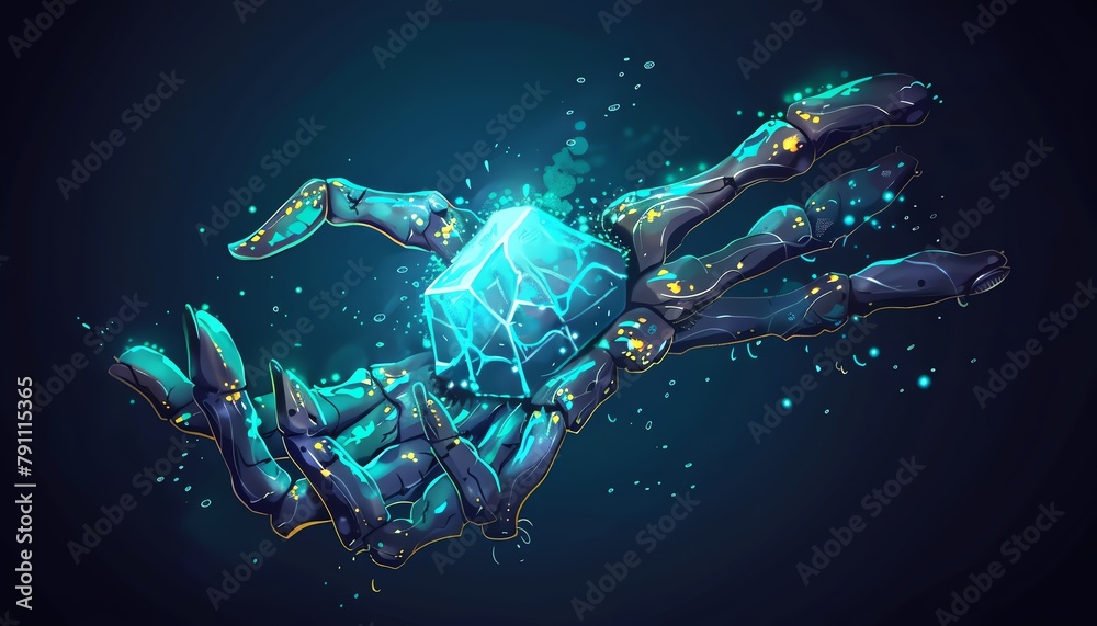 A ghostly arm reaches out from an ancient tomb, its skeletal fingers ...