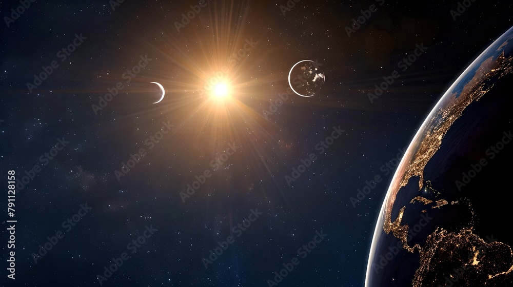 Stunning Outer Space Vision with Earth, Stars and Solar Phenomenon ...