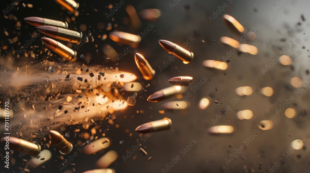 Bullets flying through the air AI generated illustration Stock ...