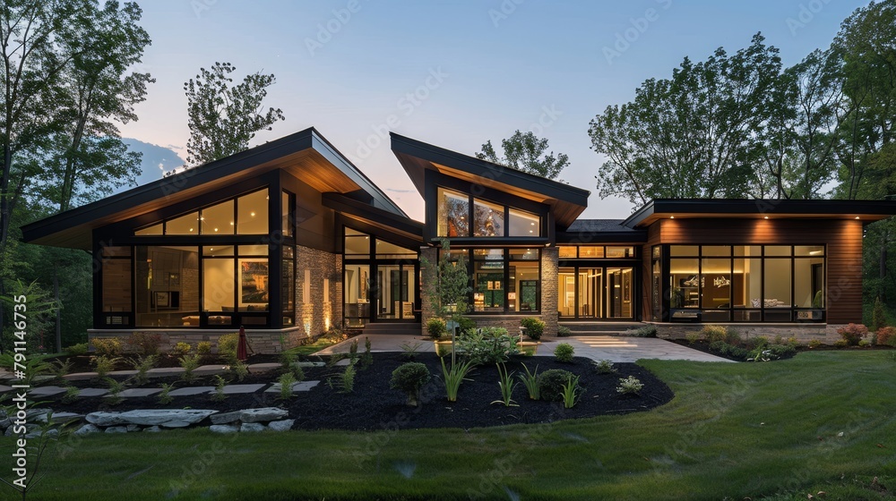 Geometry-inspired house plan with energy-efficient features AI ...