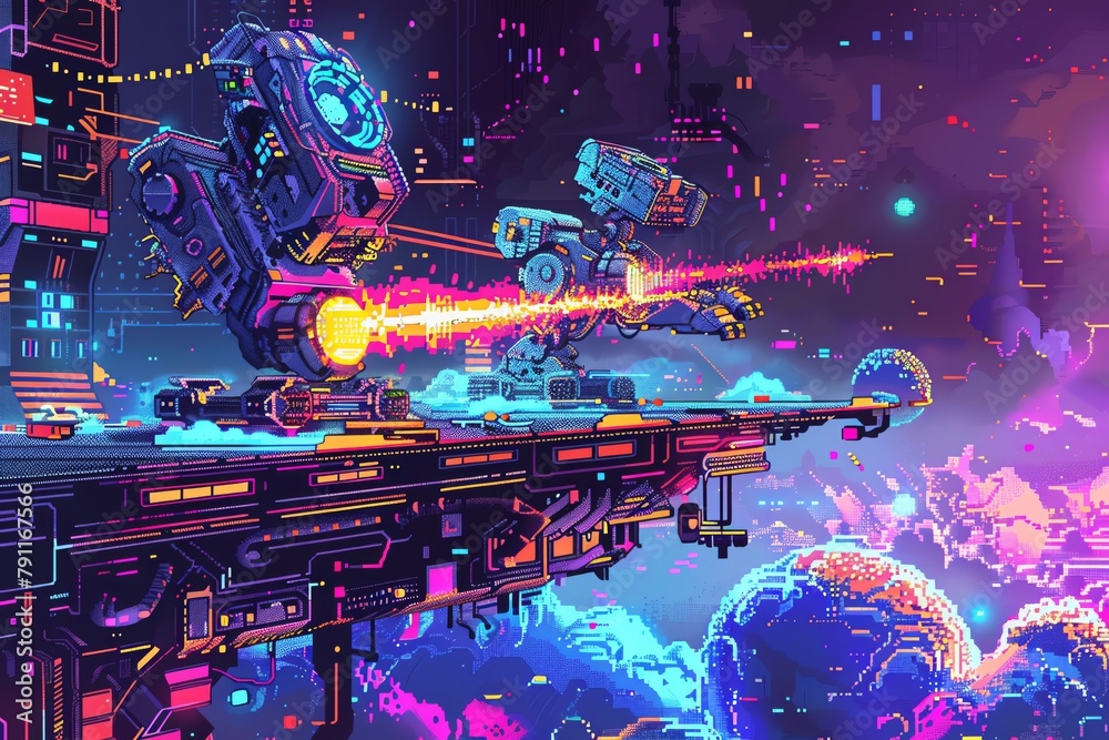 A dynamic scene of biomechanical robots engaging in a breakdance battle ...