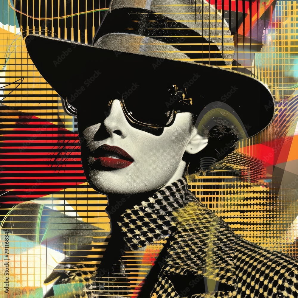 Punk and halftone collage, edgy modern style merging rebellious punk ...