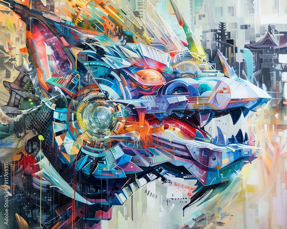 Explore the enigmatic blend of futuristic tech and mythical beings ...