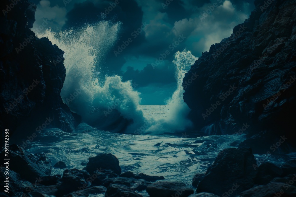 Tsunami wave flooding city natural disaster horror japan indonesia ...