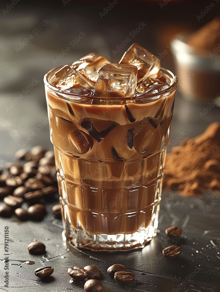 A high-resolution 4K image of traditional Thai Oliang (iced black ...