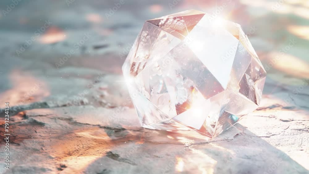 realistic render of a faceted shape with moonstone. jewelry shape ...