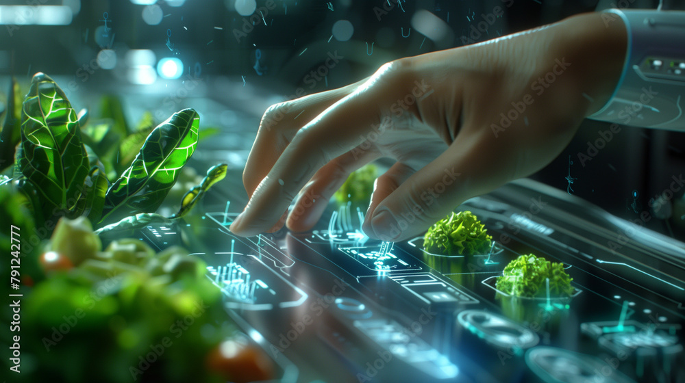 Futuristic grocery store or vertical farms, hydroponic systems. High ...