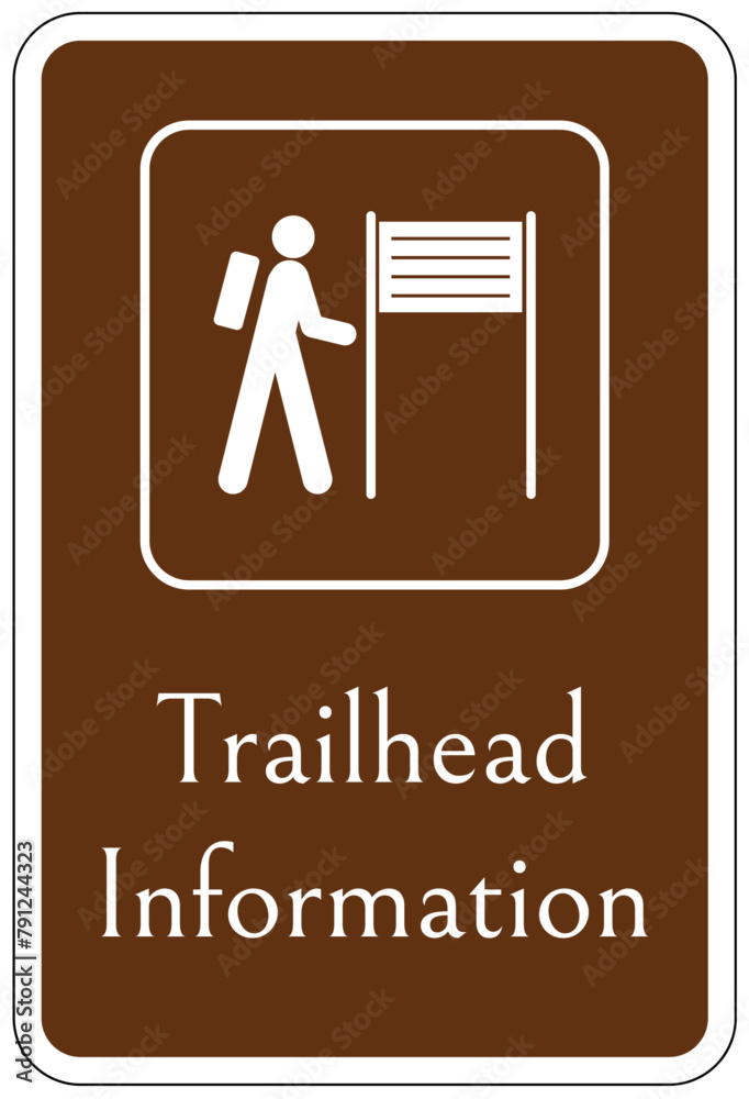 Campground sign for land recreation sign trailhead information Stock ...
