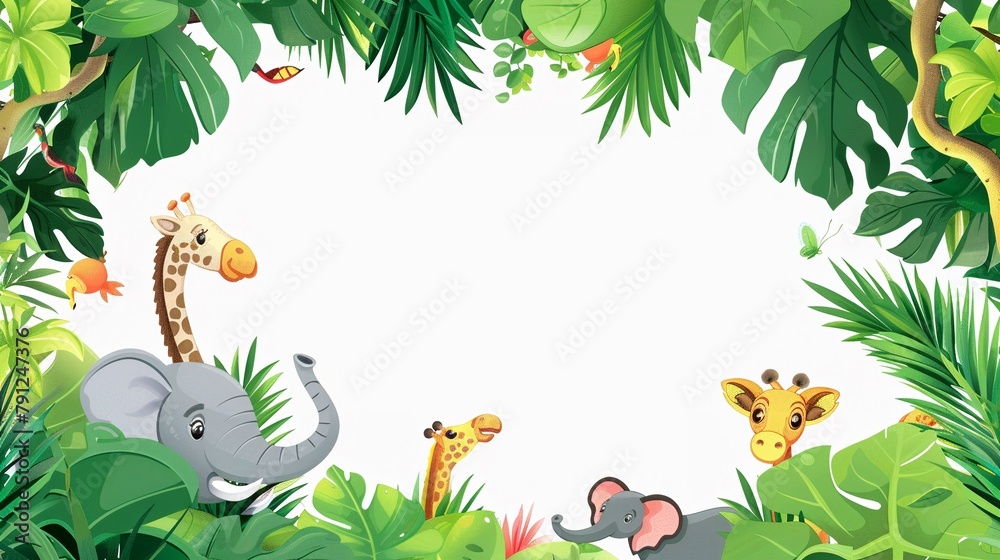 Jungle safari clipart wild and lush Stock Illustration | Adobe Stock