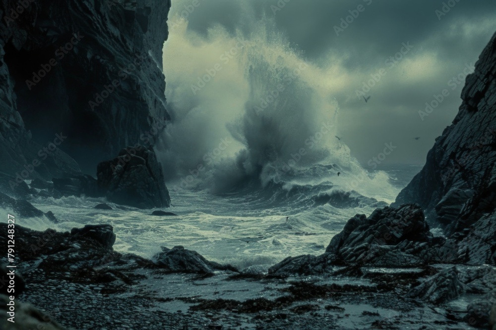 Tsunami wave flooding city natural disaster horror japan indonesia ...