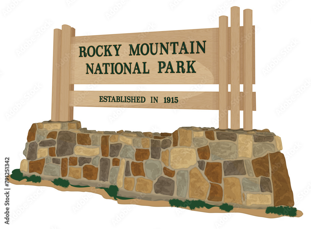 Rocky Mountain National Park Sign Stock Vector | Adobe Stock