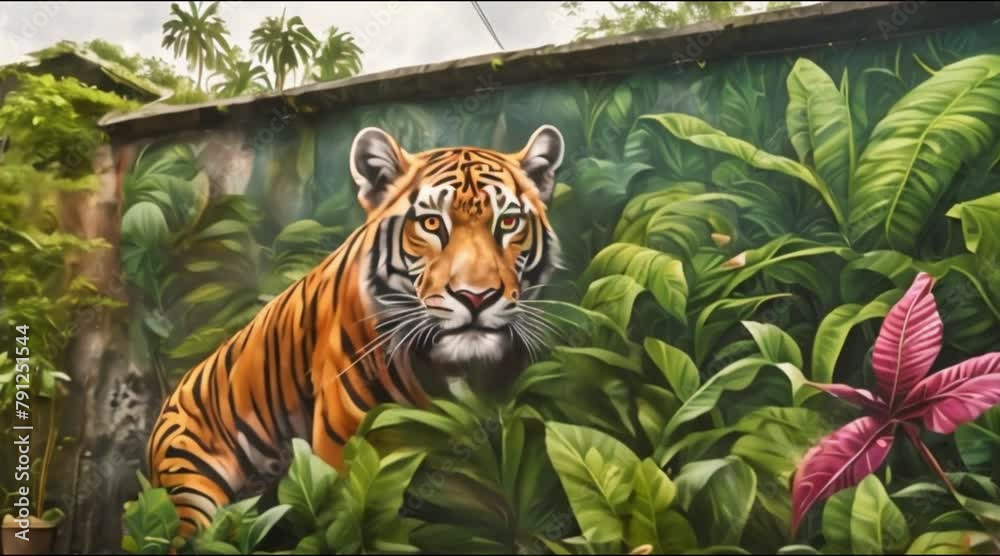 Anamorphic street art painting transforming a mundane urban alleyway ...