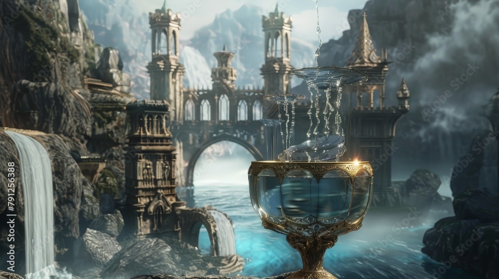 Suspended in the glass chalice, the fortress stands as a symbol of ...
