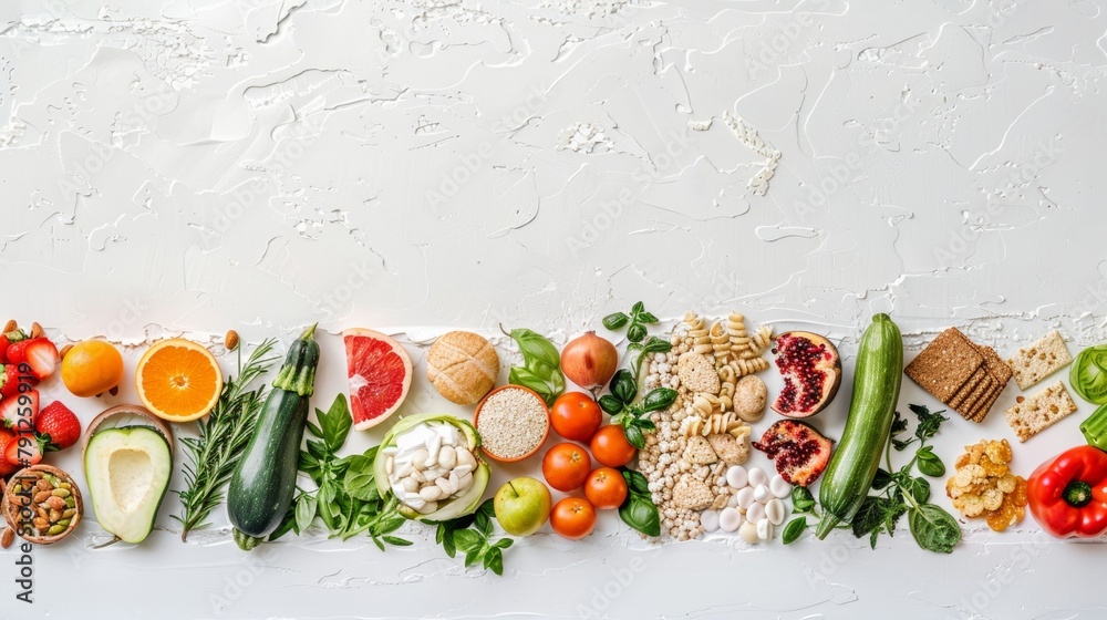 Balanced Diet Visual Contrast: Healthy Whole Foods versus Unhealthy ...