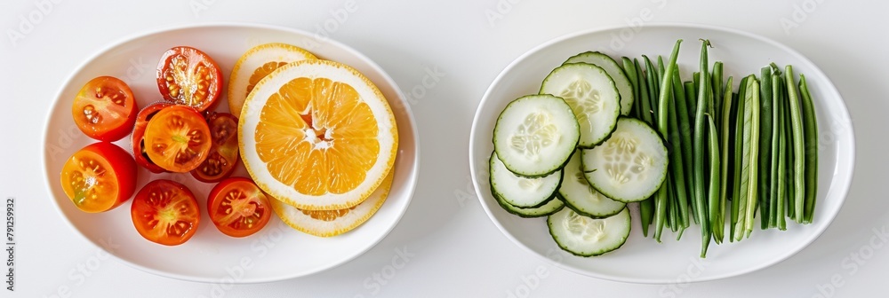 Healthy vs Unhealthy Food Choices: Fresh Produce and Processed Snacks ...