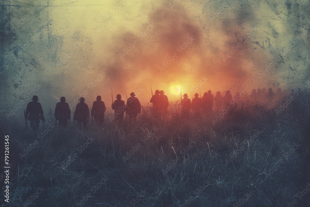 Nostalgic Anzac Day Ceremony Scene: Vintage Postcard Mockup with ...