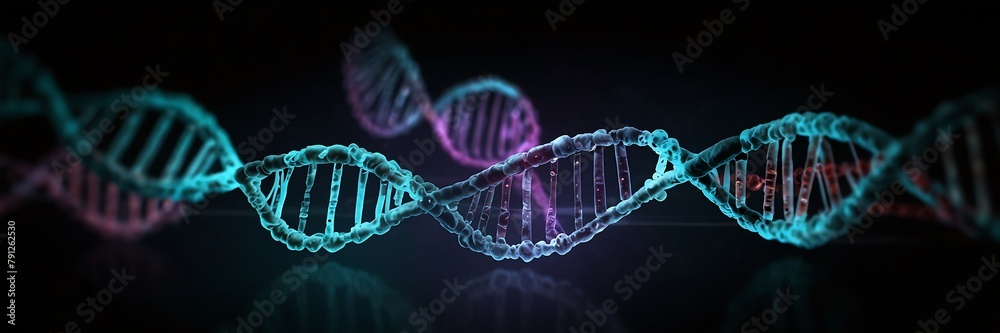 human dna structure with glass helix destroyed, deoxyribonucleic acid ...