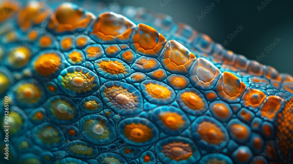 Chameleon's Skin Texture in Extreme Close-Up. View capturing the ...