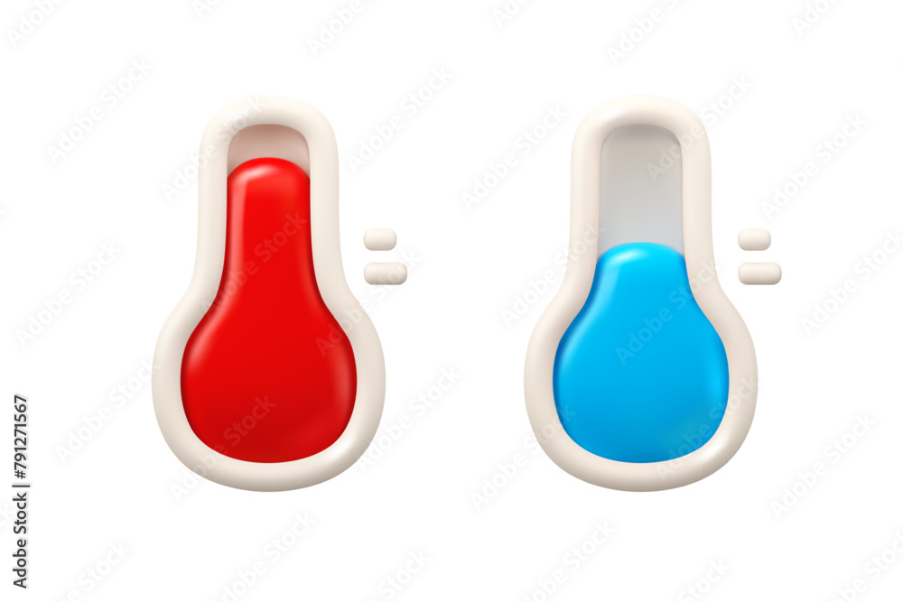 Thermometer icon. Vector 3d air temperature illustration. Simple ...
