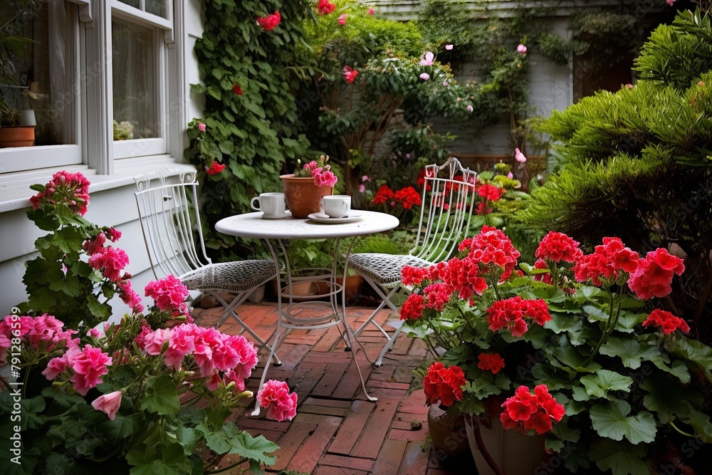 Scented Geraniums & Ornamental Grasses: Victorian Tea Garden Patio ...