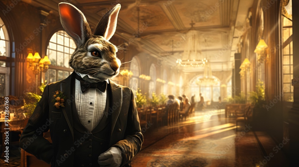 Imagine a dapper rabbit in a velvet smoking jacket, complete with a ...